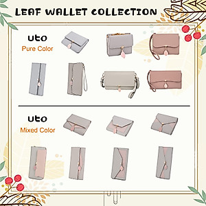 UTO Crossbody Bags for Women Leather Wallet with Wristlet Card Phone Checkbook Passport Organizer Ladies Clutch Purse Crossie Beige