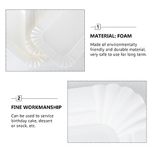 100PCS Paper plate for cake Fruits Tray dishwasher tray dinner Dish birthday disposable dinnerware disposable serving trays Party Paper Plates rectangle Foam white meat dish