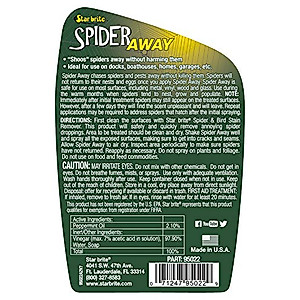 STAR BRITE Spider Away – Safely Chase Away Spiders & Other Pests Without Harm - Ideal for Use On Garages, Porches, Docks, Boathouses, Home & More - Safe to Use Around People, Pets & Wildlife 22 Ounce