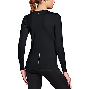 ATHLIO Women's UPF 50+ Long Sleeve Workout Shirts, UV Sun Protection Running Shirt, Dry Fit Athletic Tops, V Neck 2pack Navy/Charcoal, Large