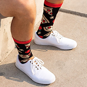 Lavley If You Can Read This, Bring Me Funny Socks - Novelty Gifts for Men, Women and Teens (US, Alpha, One Size, Regular, Regular, Pizza)