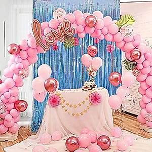 CYLMFC Foil Fringe Curtains Party Decorations - 2 Pack 3 x 8ft Tinsel Backdrop for Party Photo Backdrop Wedding Bridal Shower Bachelorette