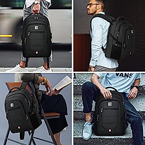 Bagsure Travel Laptop Backpack, Business Water Resistant Laptop Backpack with USB Charging Port, College Bag for Men & Women