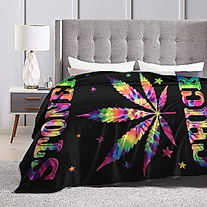 Stoner Chick 420 Weed Leaf Marijuana Pot Leaf Adult Kids Fleece Blanket Throw Blanket for Bedding Living Room Decor Sofa Blanket 80"X60"