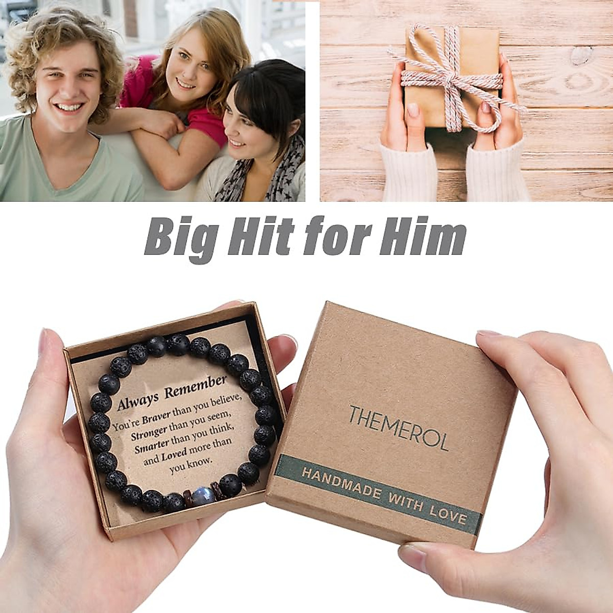 THEMEROL Easter Basket Stuffers for Teens Boys Gifts Ideas Teenage Kids Beaded Bracelets 13 Year Old Birthday To Son Grandson Confirmation Unique Boyfriend Graduation Christmas Day Stocking Valentines