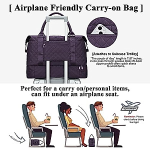 Travel Duffel Bag with Shoes Compartment, Weekender Overnight Bag for Women,Carry on Personal Item Bag,Gym Bag with Toiletry Bag