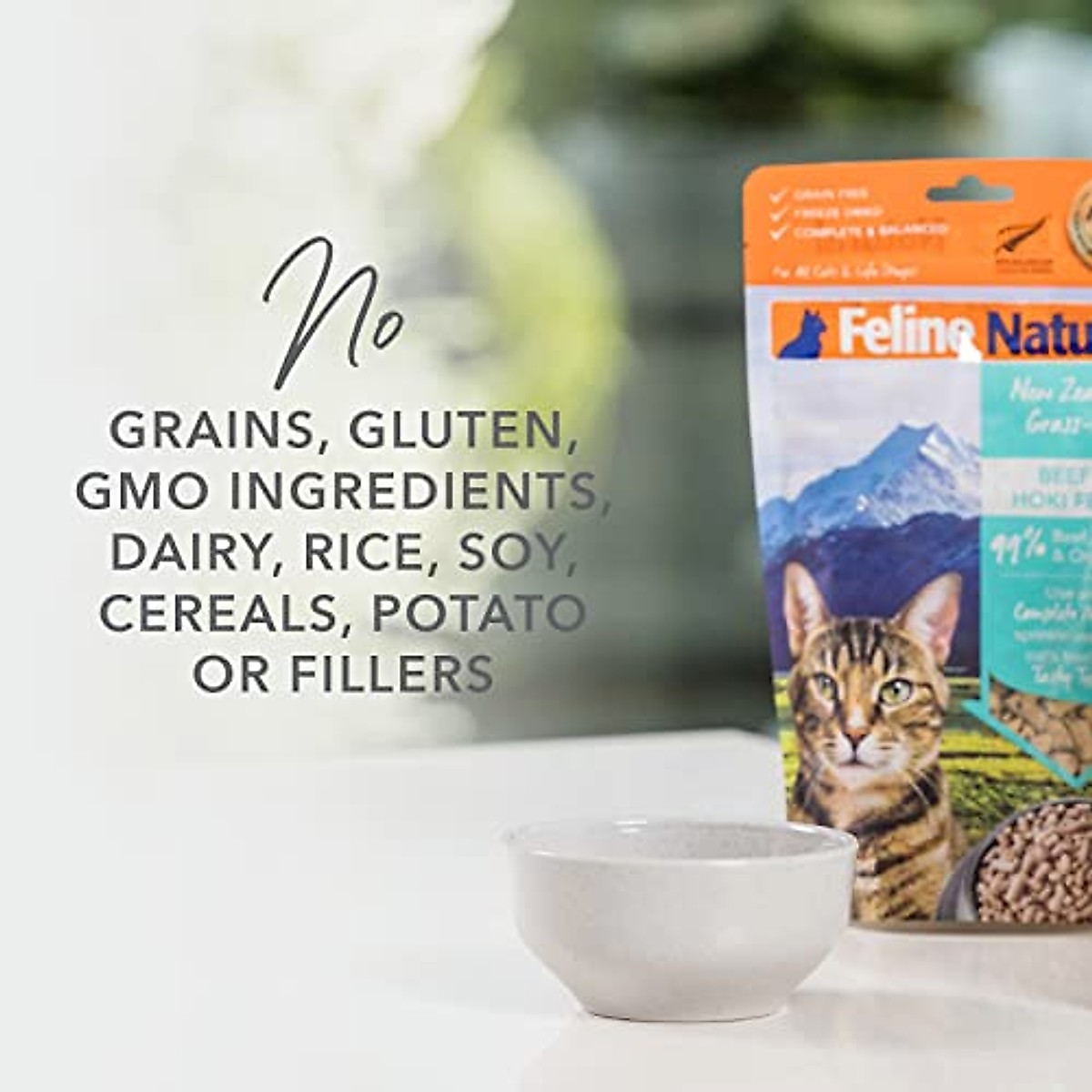 Feline Natural Grain-Free Freeze Dried Cat Food, Chicken & Lamb 11oz