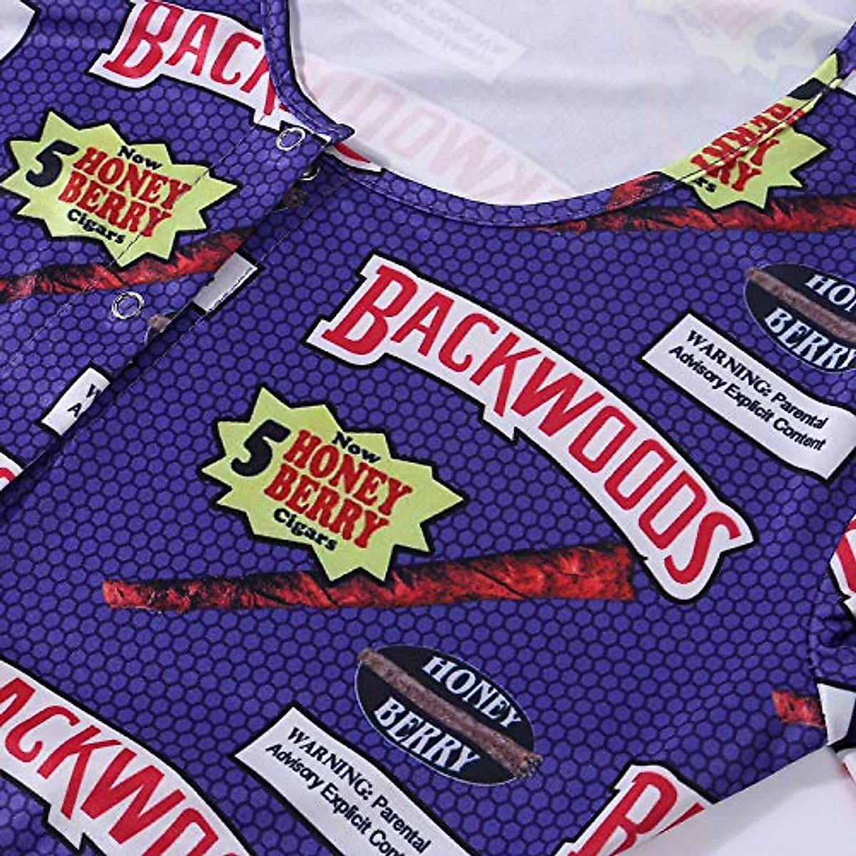 Women Sleepwear One Piece V Neck Button Up Cotton Pajama Jumpsuit Long Sleeve Trouser Pants Night Wear Romper (Backwoods-purple, Medium)