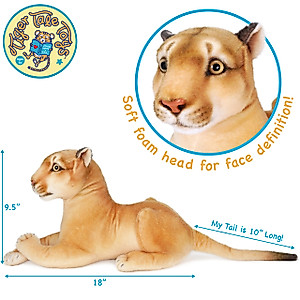 VIAHART Monique The Mountain Lion - 18 Inch (Tail Measurement Not Included) Stuffed Animal Plush - by TigerHart Toys