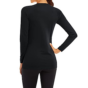 MAGCOMSEN Women's UPF 50+ SPF Long Sleeve Swim Shirt, Fishing & Hiking Rash Guard - Black