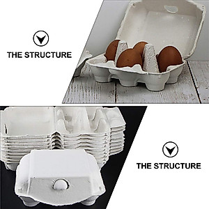 Hemoton 12 Pack Paper Egg Cartons Easter Reusable Egg Storage Natural Pulp Egg Cartons Pulp Fiber Egg Flats for Chicken Eggs Bulk Blank Egg Container Holds 6 Eggs