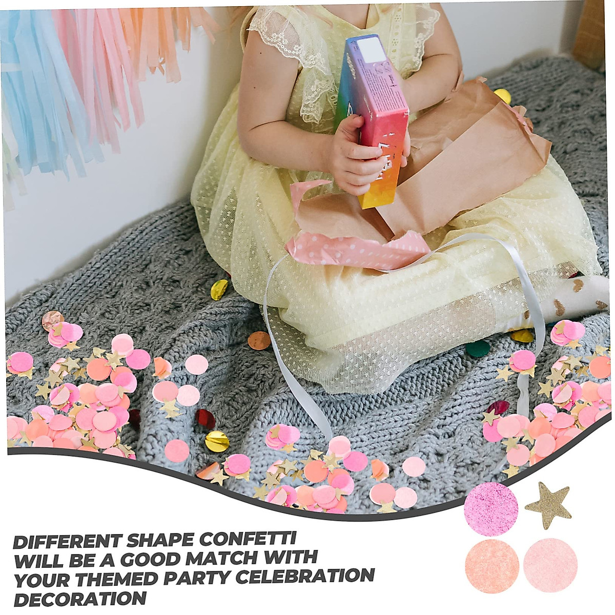 BESTOYARD 2pcs 2 Baby Confetti Dining Table Decoration Happy Birthday Balloons Decorative Party Confetti Blue Ballons Party Confetti Supplies Birthday Confetti Ornament Letter Paper Pink