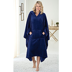 PajamaGram Women's Wearable Throw Bathrobe, Twilight, One size