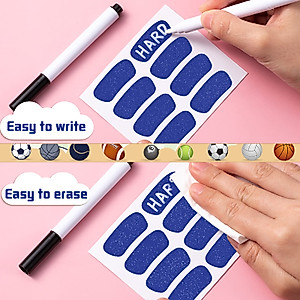 Leelosp 160 Pcs Eye Stick Softball Baseball Glitter Sports Eye Stickers Bulk Cheek Paint Football Eye Stickers Adhesive Strip School Items for Baseball Softball Football Lacrosse Sports(Black, Blue)