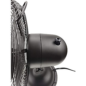HUNTER Metal Retro Table Fan-Powerful 3 Speeds and Smooth Oscillation, 12", Oil-Rubbed Bronze
