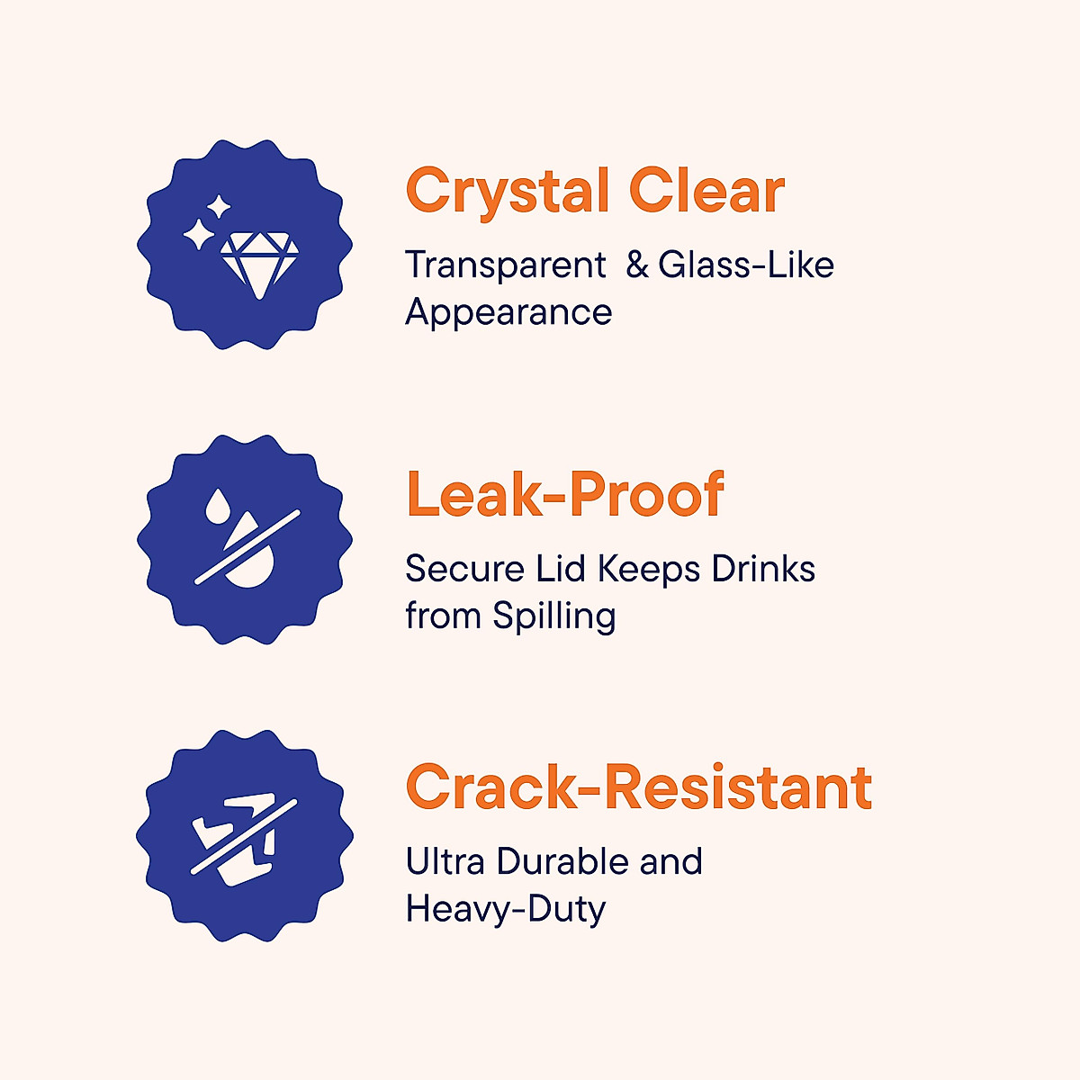 20 oz. Clear Cups with Strawless Sip-Lids, [50 Sets] PET Crystal Clear Disposable 20oz Plastic Cups with Lids