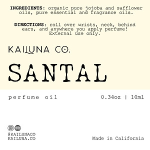 Santal Perfume Roll On with Pure Organic Jojoba Oil, Alcohol Free, Eau de Toilette, Made in California 33