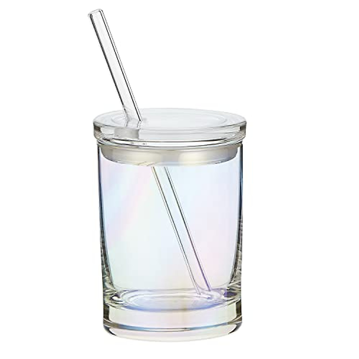 Slant Collections Double-Old Fashioned Cocktail Glass, 10-Ounce, Iridescent