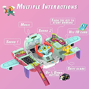 Itcaoseklu Airplane Toy, Kids Play Helicopter Toy with Sound & Light, Musical Airplane Toy for Toddler, Educational Helicopter Piggy Bank Toy Gift for 3 4 5 6+ Kids Boys Girls, Red