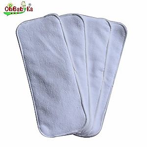 Ohbabyka Baby Reusable Waterproof Bamboo Cloth Diapers Nappies + 5 pics Insert (One Size, Girls)