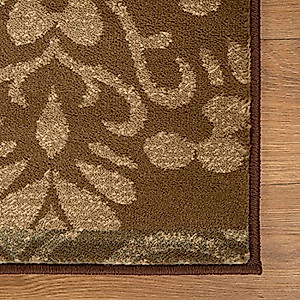 SUPERIOR Indoor 2' 7" x 8 Runner Rug with Jute Backing, Modern Home Decor for Hallway, Living Room, Entryway, Bedroom - Floor Cover On Tile & Carpet, Floral Medallion Geometric Pattern, Beige