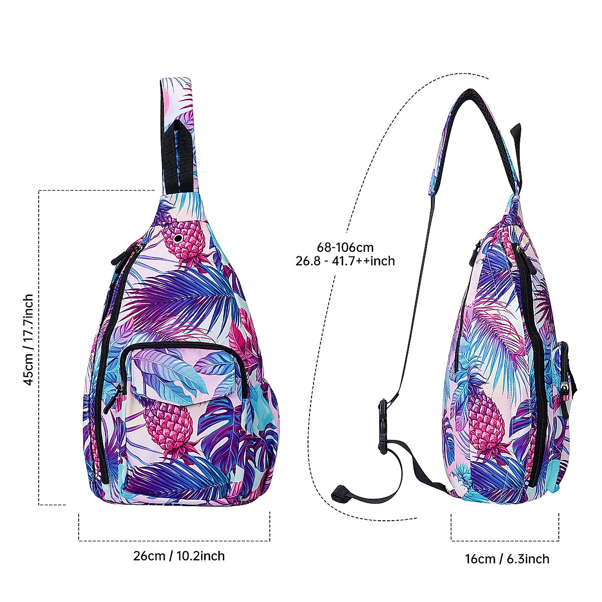 XEYOU Women's Sling Crossbody bag Casual Daypack Outdoor Travel Hiking Backpack for Cycling Walking Dog Hiking, Cactus Flower