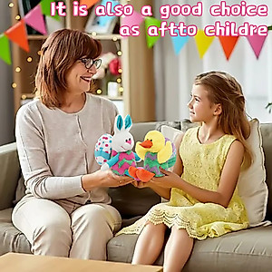 HO-EF Bunny Stuffed Animal, 8.5" Plush Bunny with Floppy Ears, Machine Washable& Softness, Pink Rabbit Toys for Girls Boys Kids Babies Great Birthday Gifts Decorations