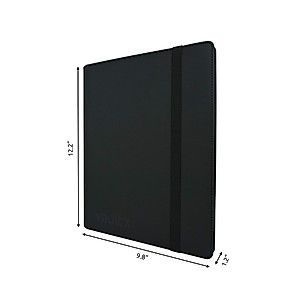 Vault X 9 Pocket Trading Card Binder with Secure Elastic Strap Fastener - Rigid Exo-Tec Folder with 20 Double-Sided Pages each with Side Loading Pockets Protect 360 Cards for TCG