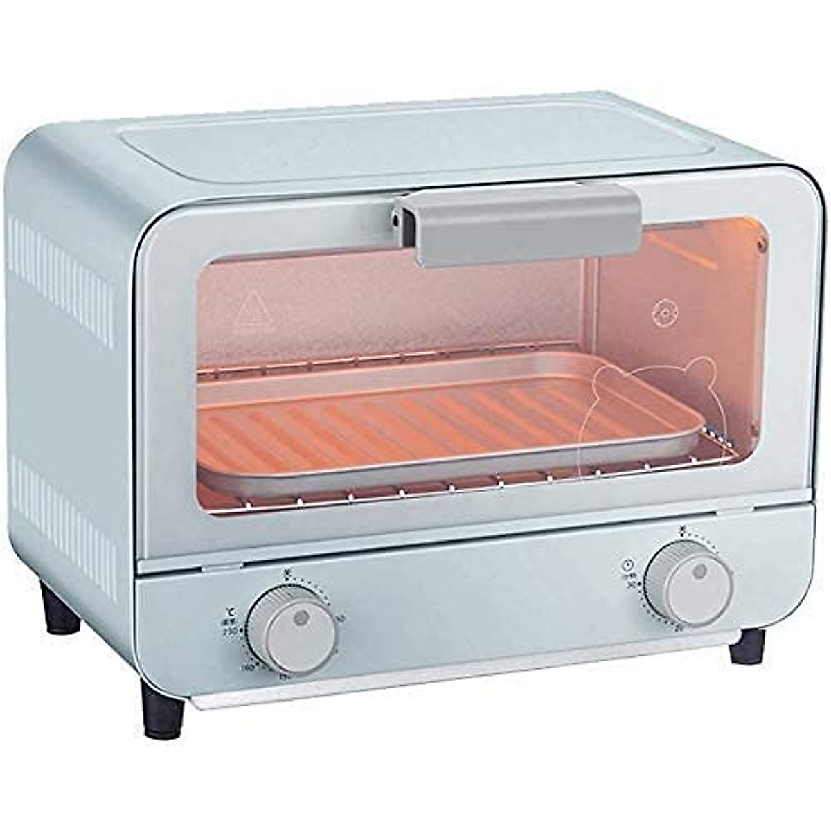 9L Mini Oven,Adjustable Temperature 60-230 ℃ and 30 Minutes Timer Multifunctional Home Baking Oven Baking Cake Convection Countertop Toaster Oven (Blue) (Blue)