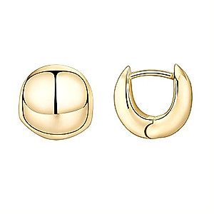 PAVOI 14K Yellow Gold Plated 925 Sterling Silver Post Ball Huggie Earrings | Women's Gold Plated Earrings | Small Earrings For Women