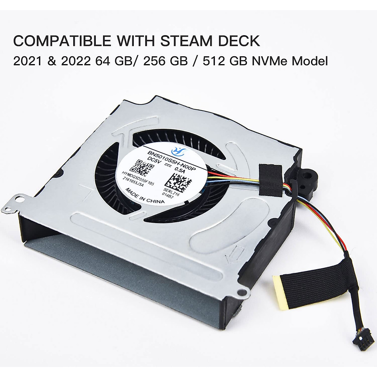 Replacement CPU Cooling Fan for Steam Deck 2021 & 2022 64 GB/ 256 GB / 512 GB NVMe Model, Replacement Steam Deck Fan with Screwdriver Tool Set P/N: BN5010S5H-N00P