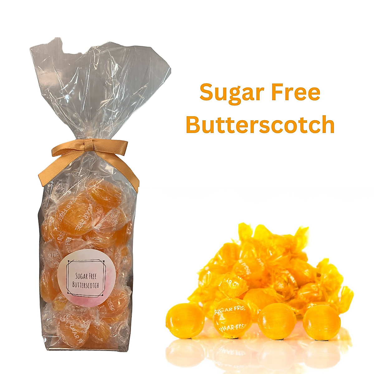 Sugar Free Candy Variety Gift Box – Sugar Free Hard Candy Bulk Candy Individually Wrapped 4 Assorted Flavor Bags
