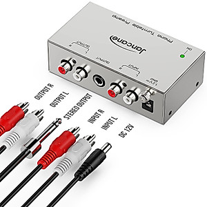 Phono Turntable Preamp, Phono Preamp for Turntable, Record Play, Mini Electronic Audio Stereo Phonograph Preamplifier with RCA Input, RCA/TRS Output, Phono Preamp with 12 Volt DC Adapter