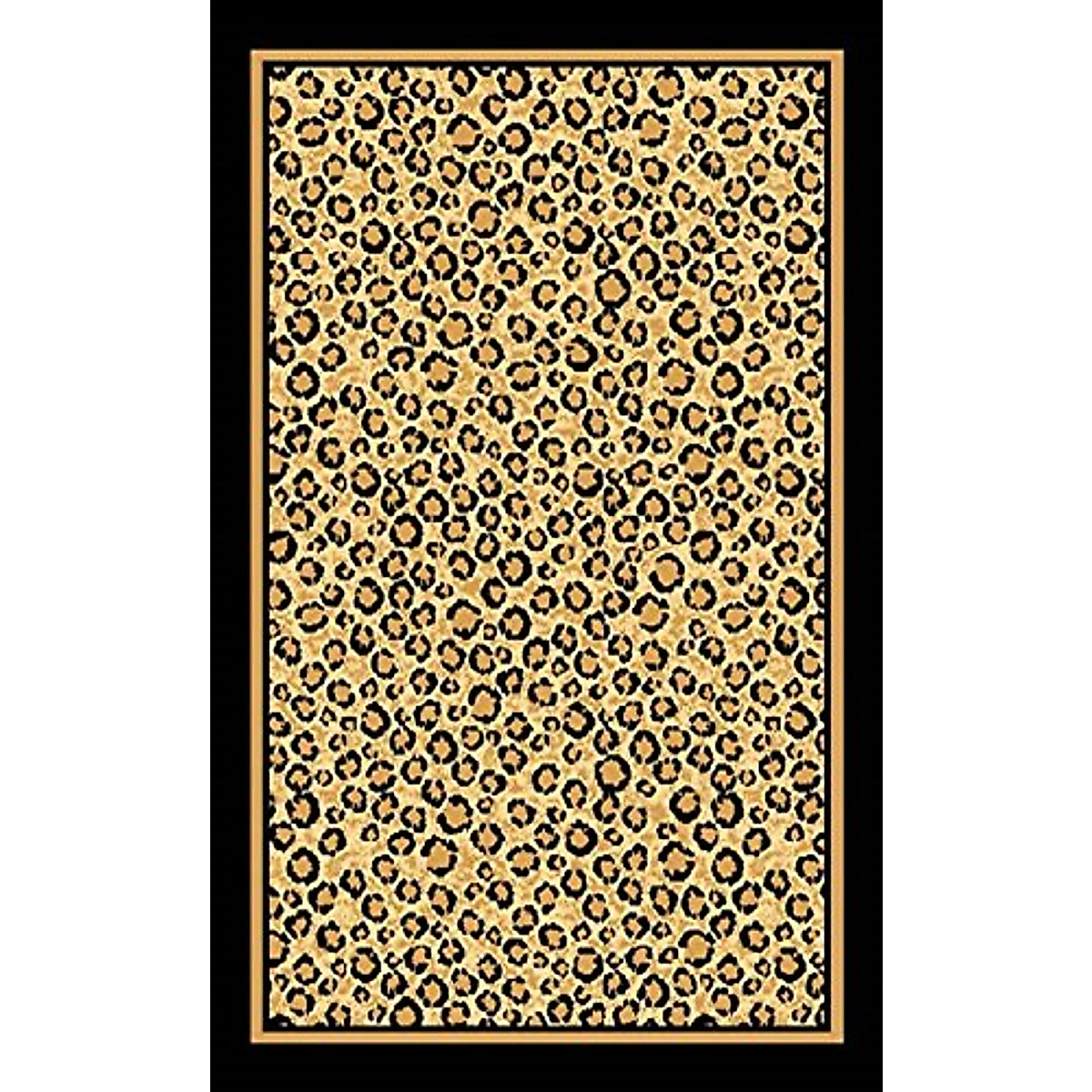 Champion Rugs Modern Contemporary Leopard Skin Pattern Animal Print Area Rug (5’ 3” X 7’ 5”)
