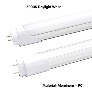 T8 T10 T12 2FT LED Light Tube - 8W LED Replacement for 24 inch Fluorescent Bulb, 20W Equivalent, 1120Lm, 5000K Daylight White, Ballast Bypass, Dual-End Powered, Frosted Cover (Pack of 4)