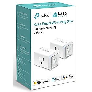 Kasa Smart KP125P2 Plug Mini 15A, Apple HomeKit Supported, Smart Outlet Works with Siri, Alexa & Google Home, No Hub Required, UL Certified, Scheduling, Timer, 2.4G WiFi Only, 2-Pack, White