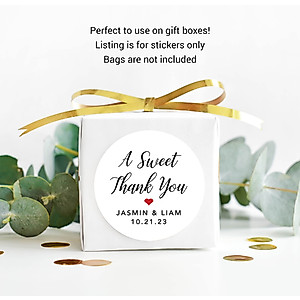 A Sweet Thank You Stickers for Favors, Custom Favor Labels, Welcome Bag Stickers or Treat Bag Stickers