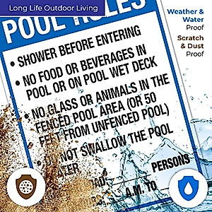 Florida Pool Rules Sign, Complies With State Of Florida Pool Safety Code, (SI-62042) 18x24 Inches, 55 mil thick HDPE (high density polyethylene), Fade Resistant, Made in USA by Sigo Signs
