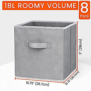 8 Pack 11 inch Fabric Storage Cubes with 3 Pack Sock Underwear Drawer Organizer for Clothing Organization and Storage