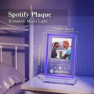 witfox Custom Spotify Plaque - Personalized Gifts for Women Men, Personalized Wedding Gifts for the Couple, Custom Photo Gifts for Boyfriend Girlfriend Music Plaque Custom Neon Signs Light