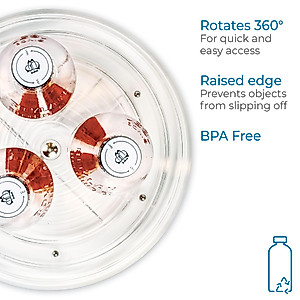 iDesign Recycled Plastic Lazy Susan Turntable Organizer Pantry, Bathroom, General Storage and More, The Linus Collection, 9" Inch, Clear