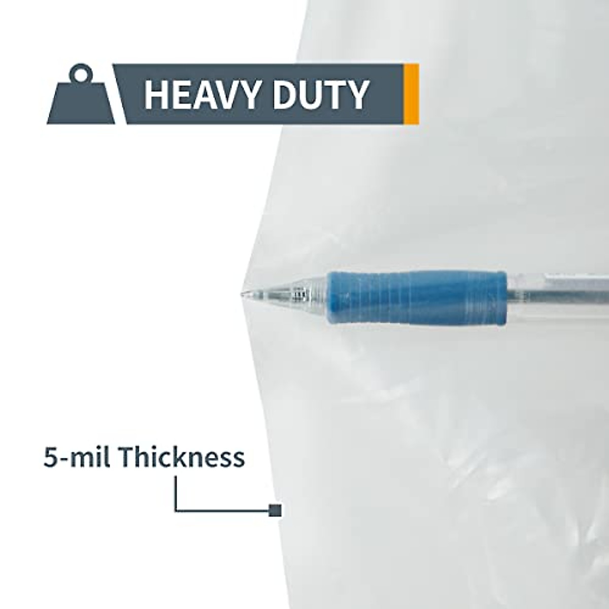 POWERTEC 70009 Clear Plastic Dust Collection Bag, 19-1/2 Inch Dia x 33-Inch, 5-Pack Dust Collector Bags for machine with 19”Filter Drum–5 Pack