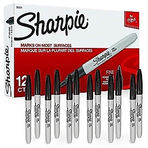 Black Permanent Markers - Black Permanent Marker - Fine Point Marker - Fine Tip Permanent Marker - Black Markers - Magic Marker - School And Office - 12 Pen Markers - Dean Products