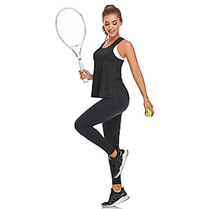 Women Workout Tank Tops Racerback Running Sleeveless Shirts Loose Fit Muscle Top for Yoga Exercise Gym Tennis X-Large