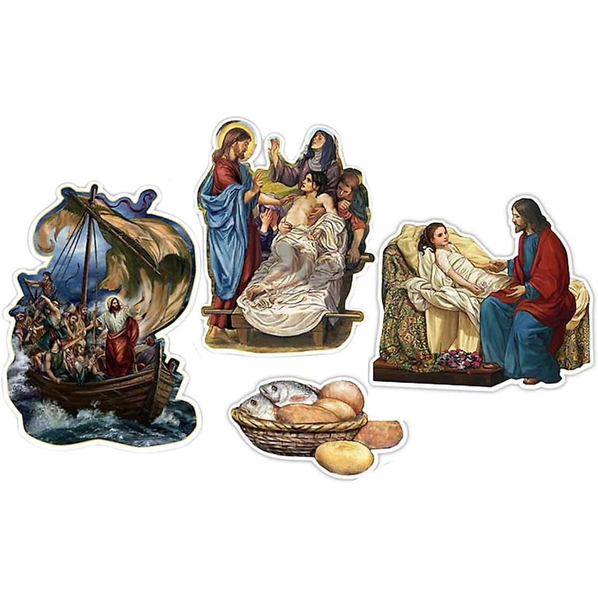 Our Miracle of Jesus Catholic Sticker Sheet, Novelty Religious Inspirational Stickers for Sunday Schools, Scrapbooking, Journaling, Pack of 2