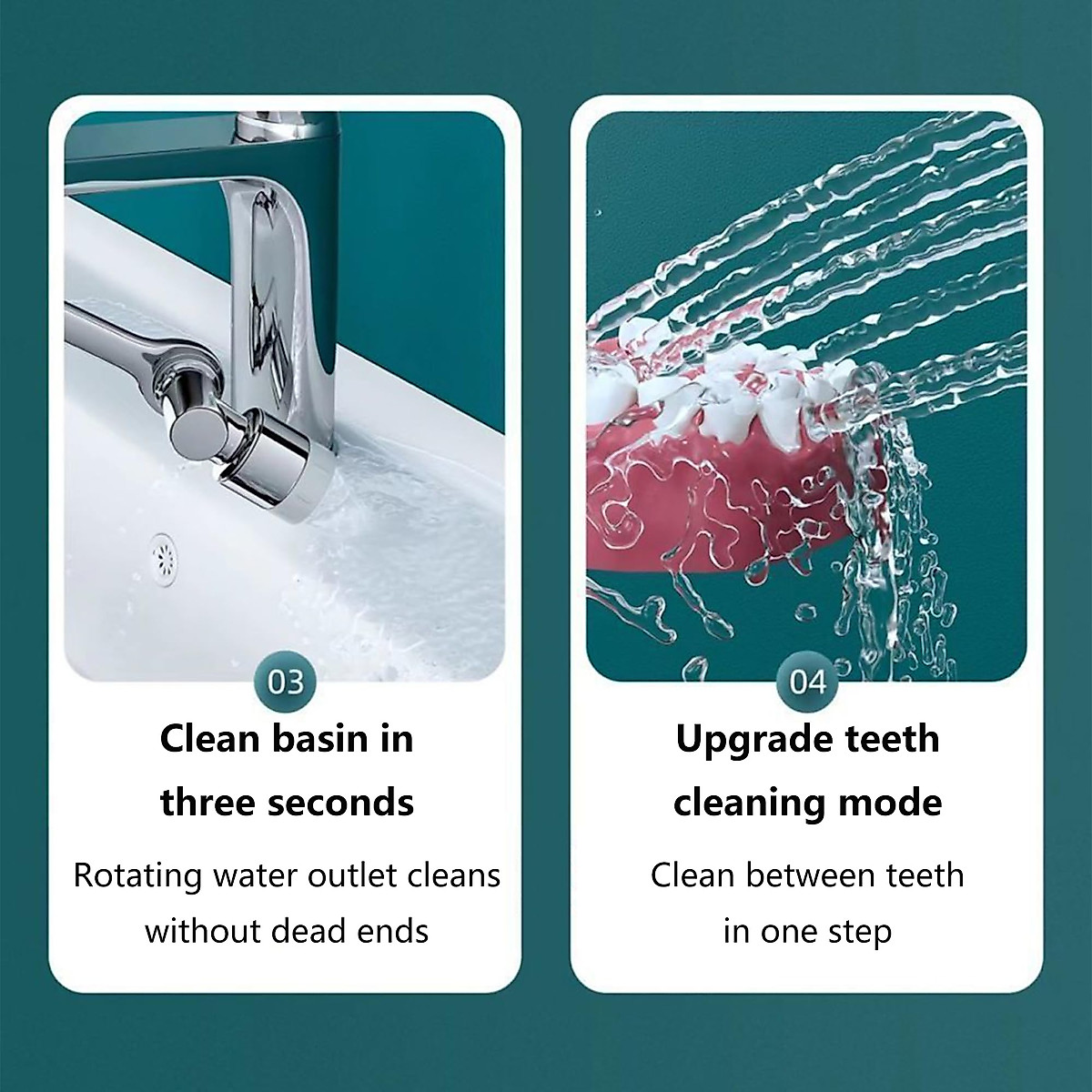 HYERIS 1080° Swivel Faucet Aerator,Twist and Swivel Kitchen Bathroom Sink Aerator,Universal Robotic Arm,Pressurized Water Saving Faucet Aerator & Diverter Valve,Two Water Outlet Modes Nozzle.