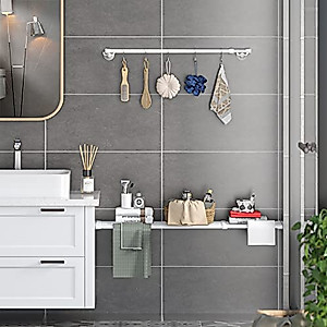 AIZESI 1pcs Tension Curtain Rod Spring Tension Rod Short Curtian Rods No Drilling Expandable Spring Loaded Curtain Tension Rod Adjustable 26 to 39 inch,Best Use Range 28 to 36 inch，White