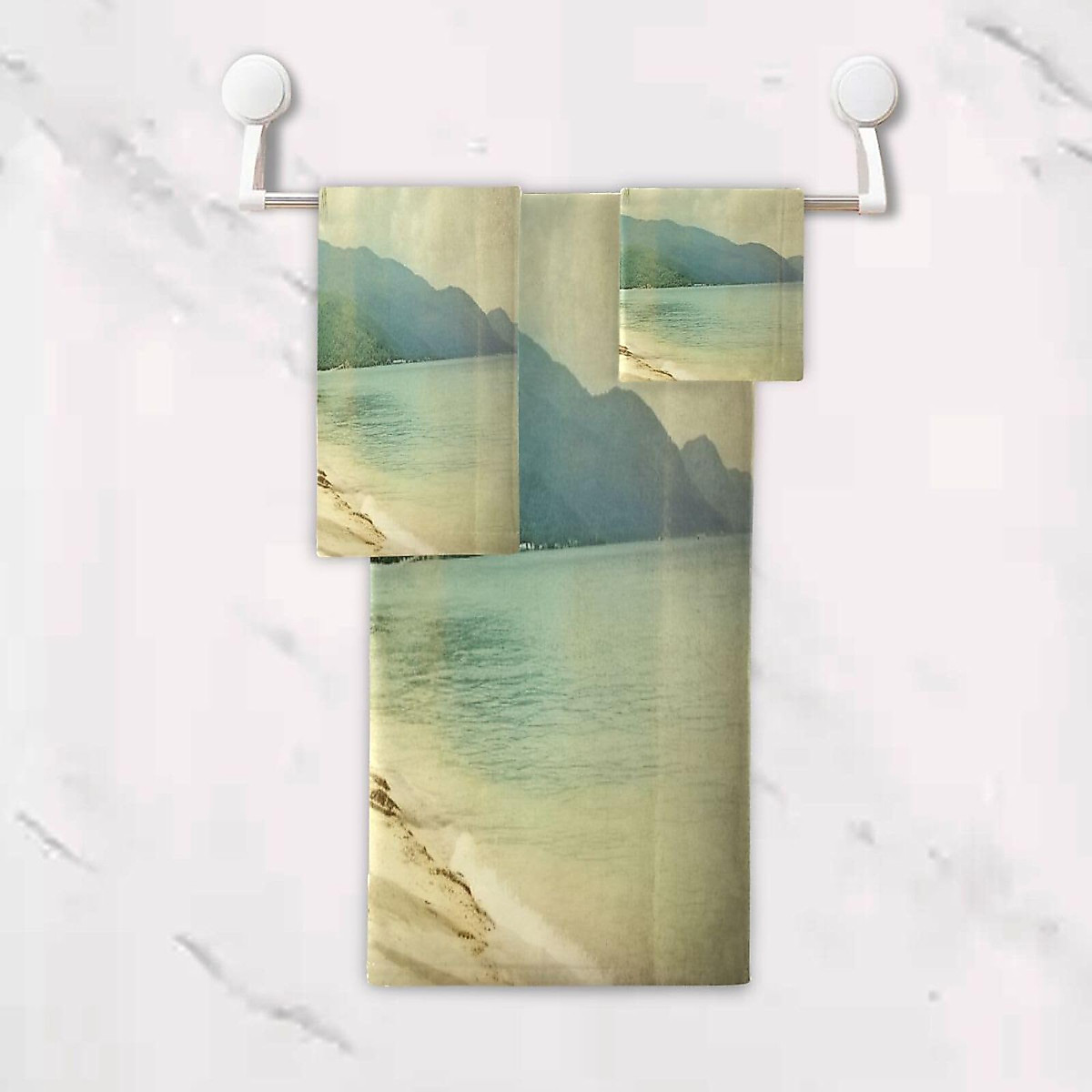 Flradish Tropical Palm Trees Towels 3 Pack Bath Towels for Bathroom Set Soft Cotton Highly Absorbent Lightweight & Quickdry Towel Set 1 Bath Towel,1 Hand Towel,1 Washclothe