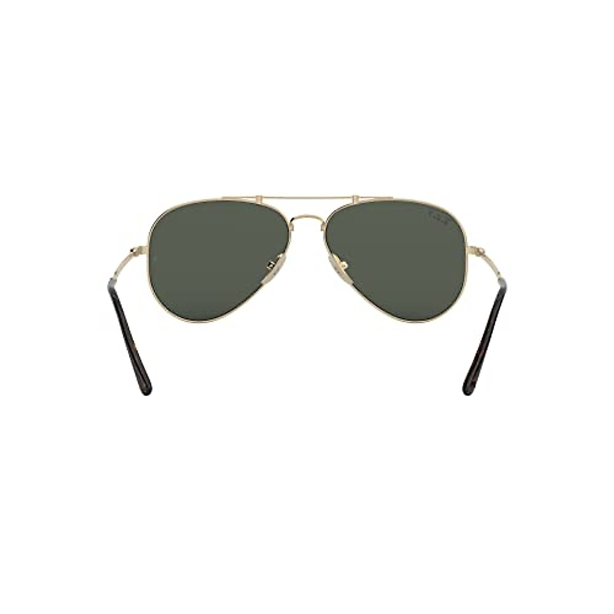 Ray-Ban RB8125M Titanium Aviator Sunglasses, Gold Demigloss/Polarized G-15 Green, 58 mm