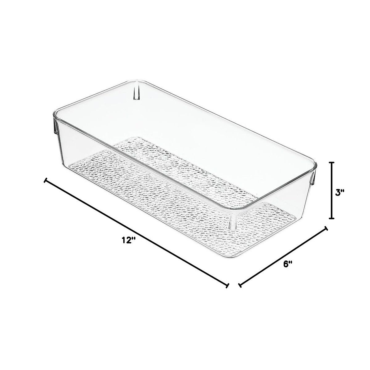 iDesign 49250 Rain BPA-Free Plastic Drawer Organizer Tray - 12" x 6" x 3", Clear